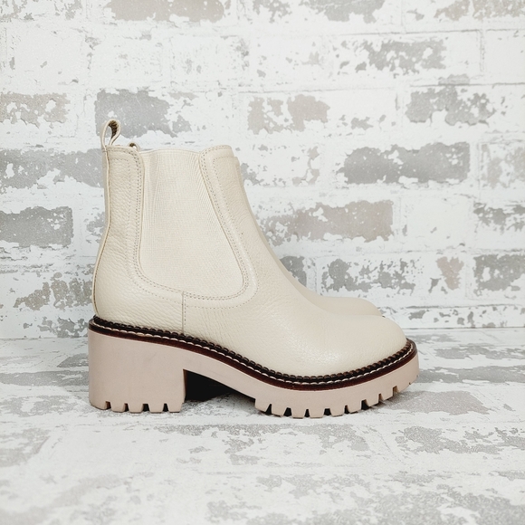 Nordstrom | Shoes | New Miah Water Resistant Chelsea Lug Ivory Leather ...